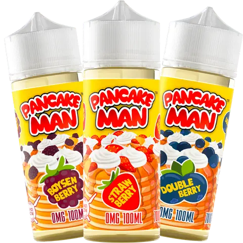 Pancake Man 100ml Shortfill | Berry & Cream Vape Juice