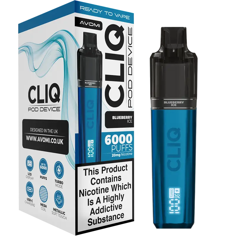 Avomi CLIQ 6000 Prefilled Pod Kit | Rechargeable Mesh Coil Vape